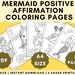 Printable Coloring Page Mermaid Positive Affirmation Motivation Words ...