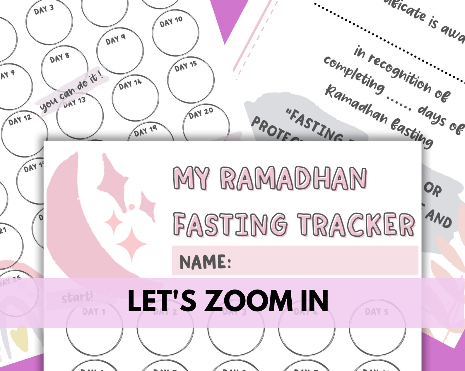 Printable Kids Ramadan Fasting Tracker Planning Ramadan Muslim Daily ...
