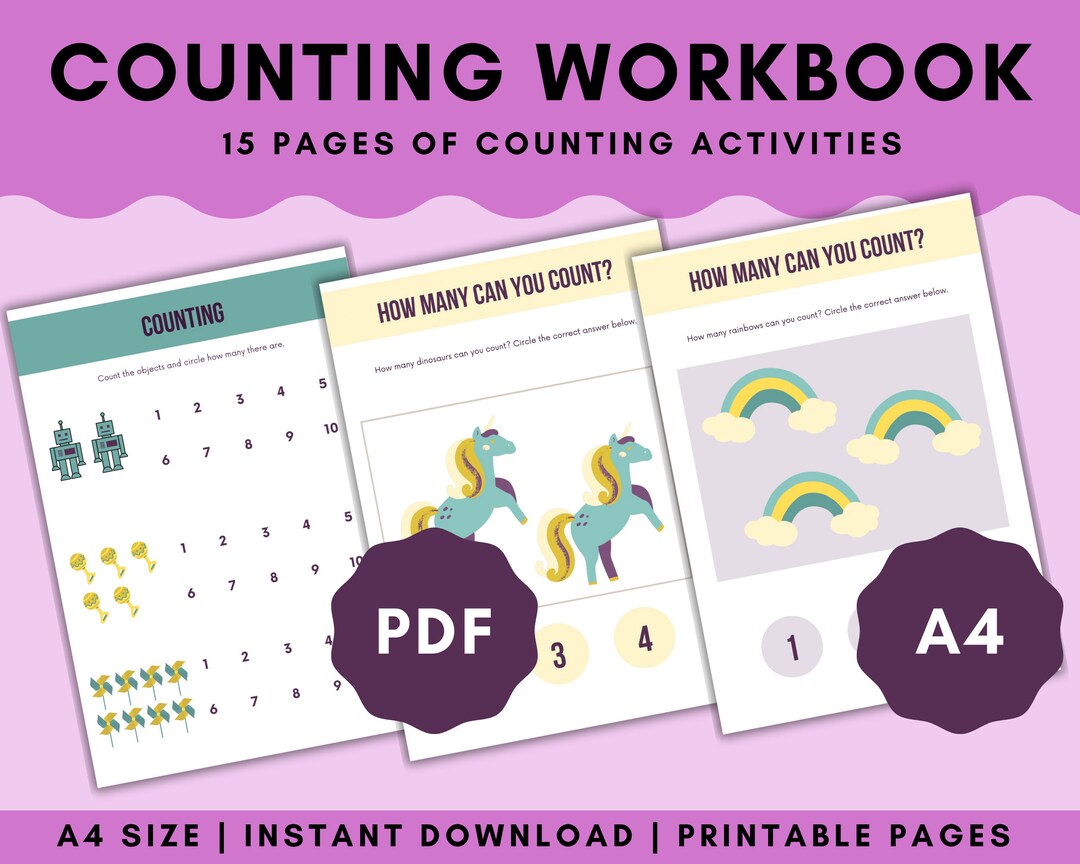Printable Counting Workbook for Kids Math Number Count Exercise ...