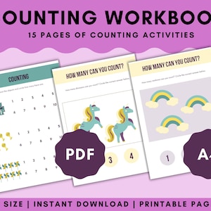Printable Counting Workbook for Kids Math Number Count Exercise ...