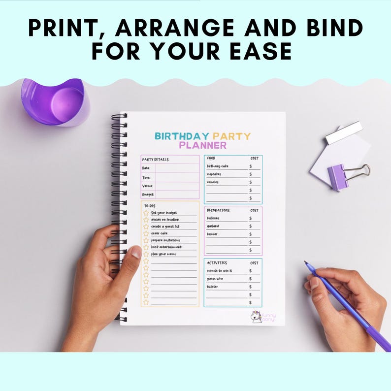 Printable Birthday Party Planning Checklist for Kids Birthday Supply Checklist for Party ...