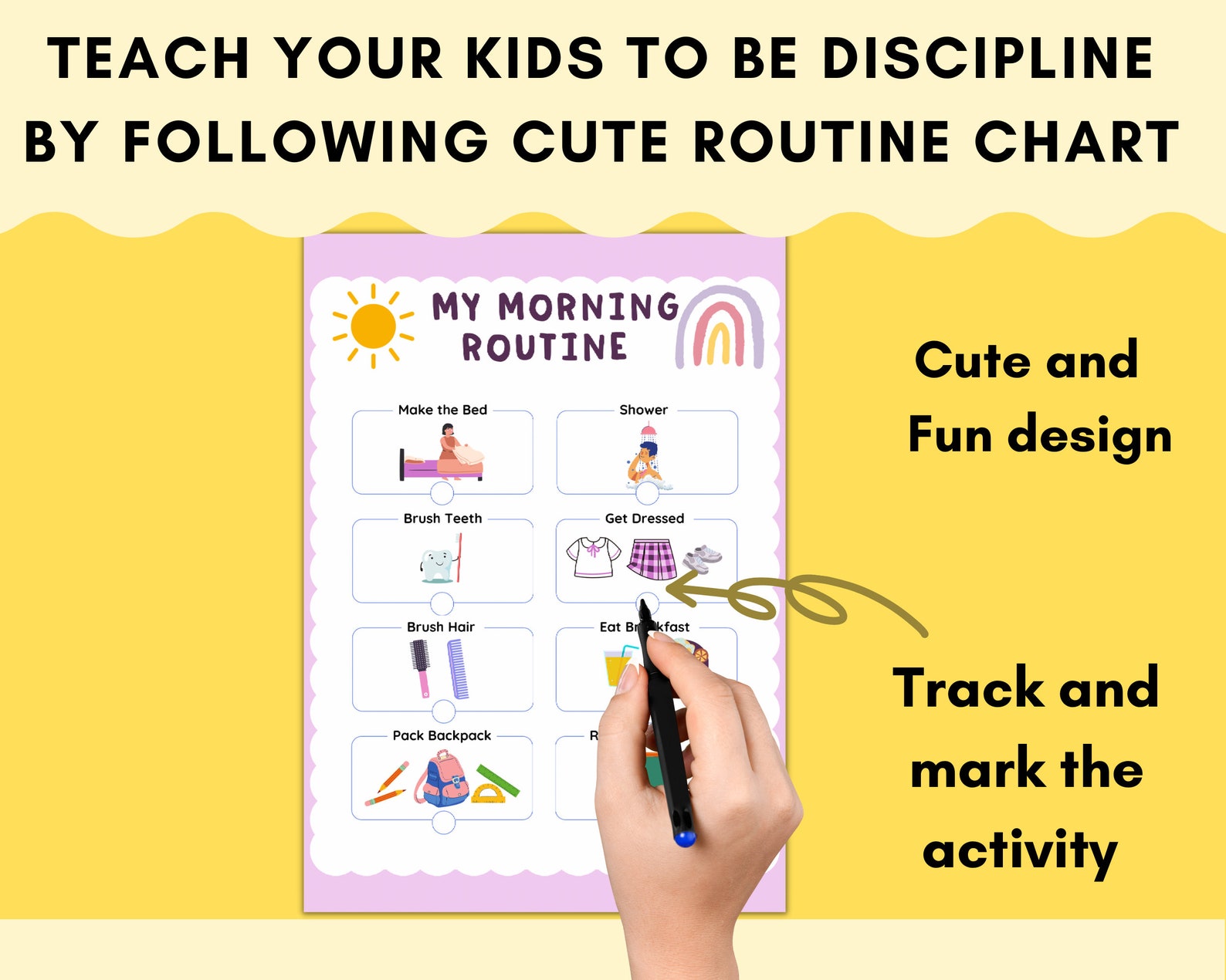 Printable Kids Daily Routine Journal Activity for Kids Morning Routine ...