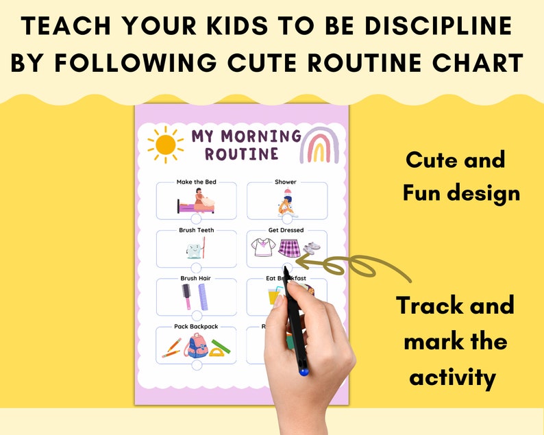 Printable Kids Daily Routine Journal Activity for Kids Morning Routine ...