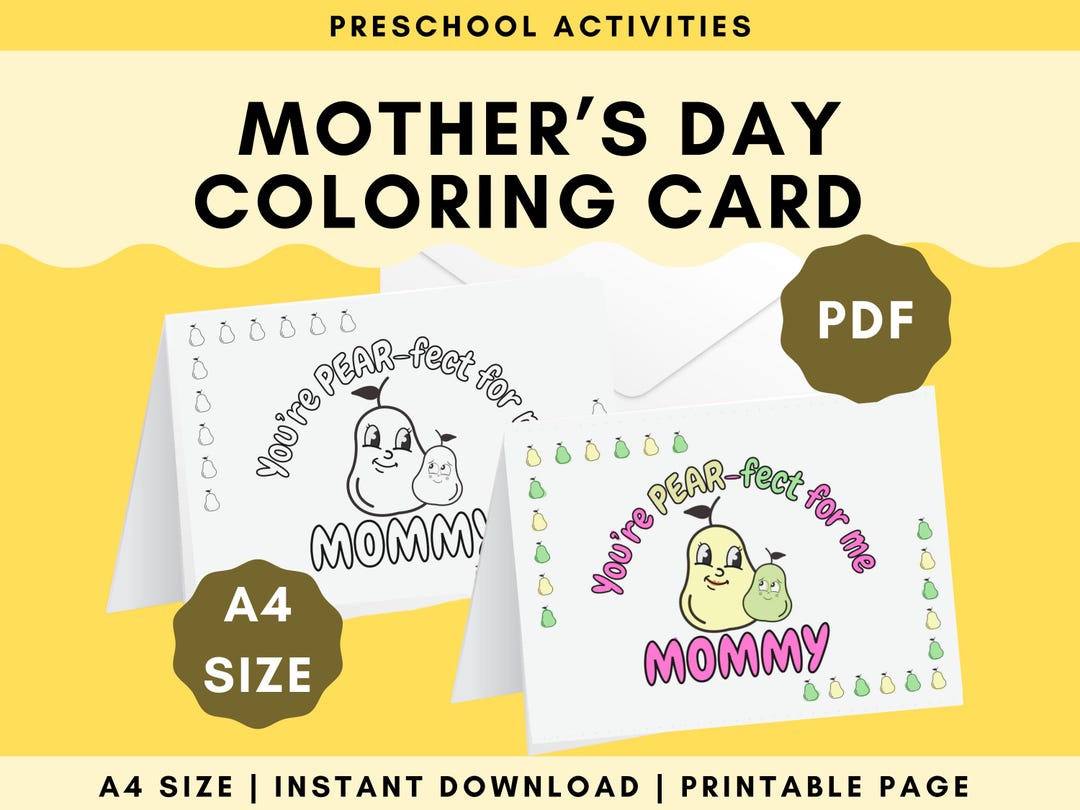 Printable Mother's Day Gift Coloring Card Template Kids Classroom ...