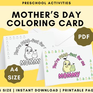 Printable Mother's Day Gift Coloring Card Template Kids Classroom ...
