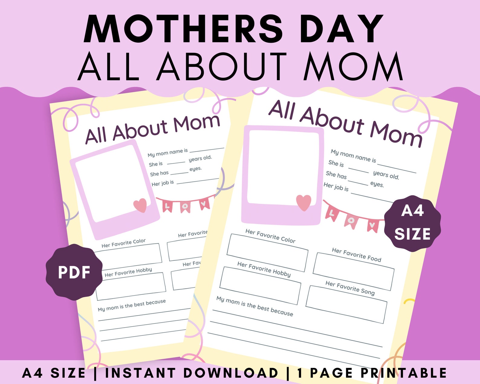 Printable Mother’s Day Activity for Kids and Mom Worksheet All About ...