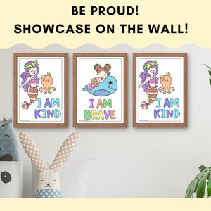 Printable Coloring Page Mermaid Positive Affirmation Motivation Words ...