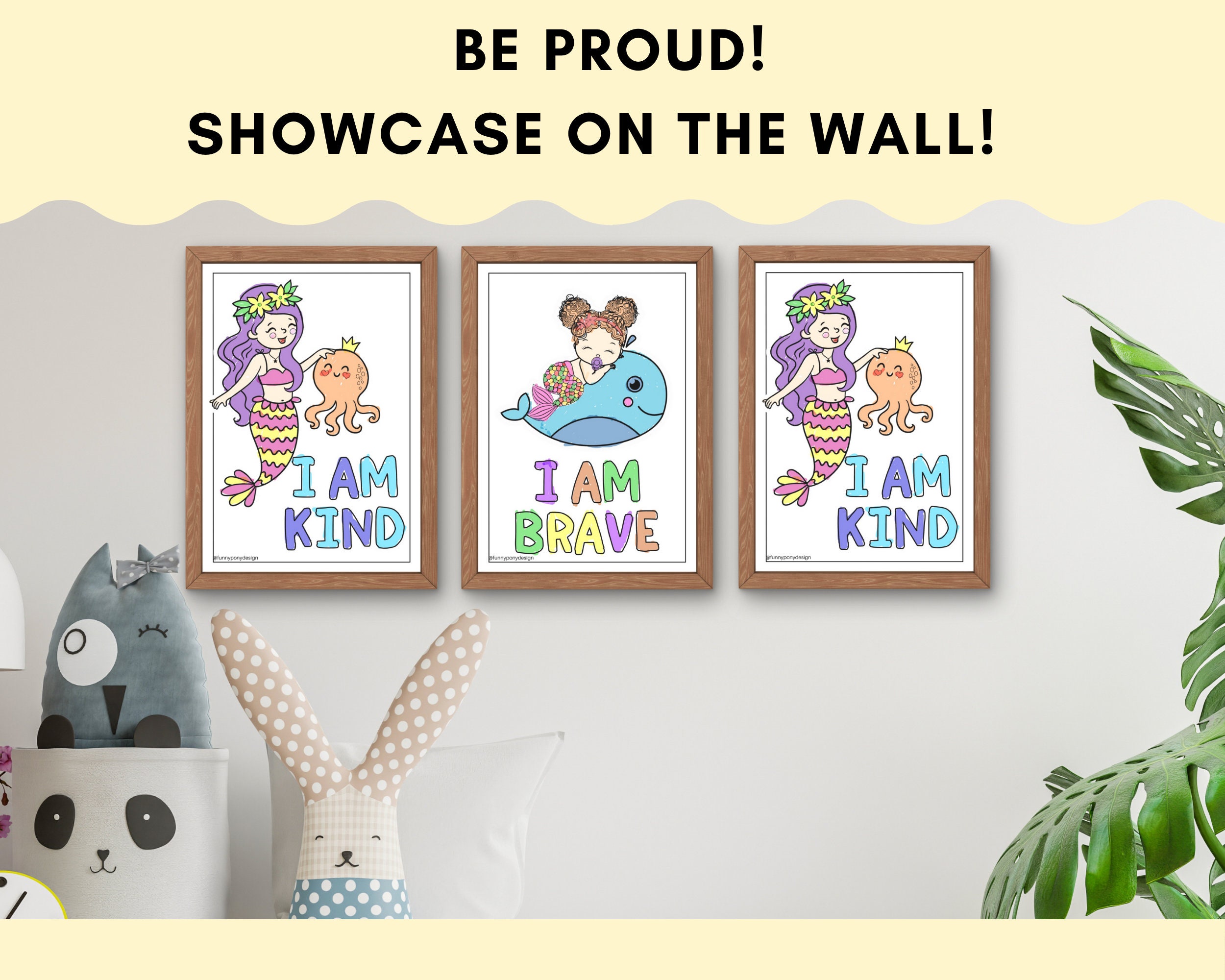 Printable Coloring Page Mermaid Positive Affirmation, Sea Animals ...