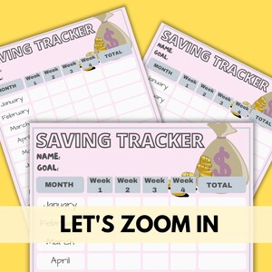 Printable Kids Saving Tracker Planning Saving Goal Chart for Kids ...