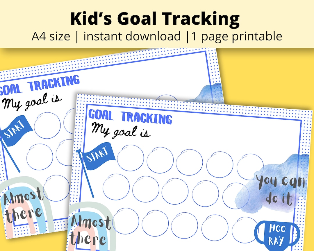 Kids Goal Tracking Printable Planner for Kids Reading Log Worksheet for ...