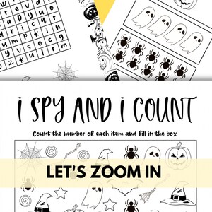 BUNDLE Printable Halloween Kids Activity Sheet Learning Count and Match ...