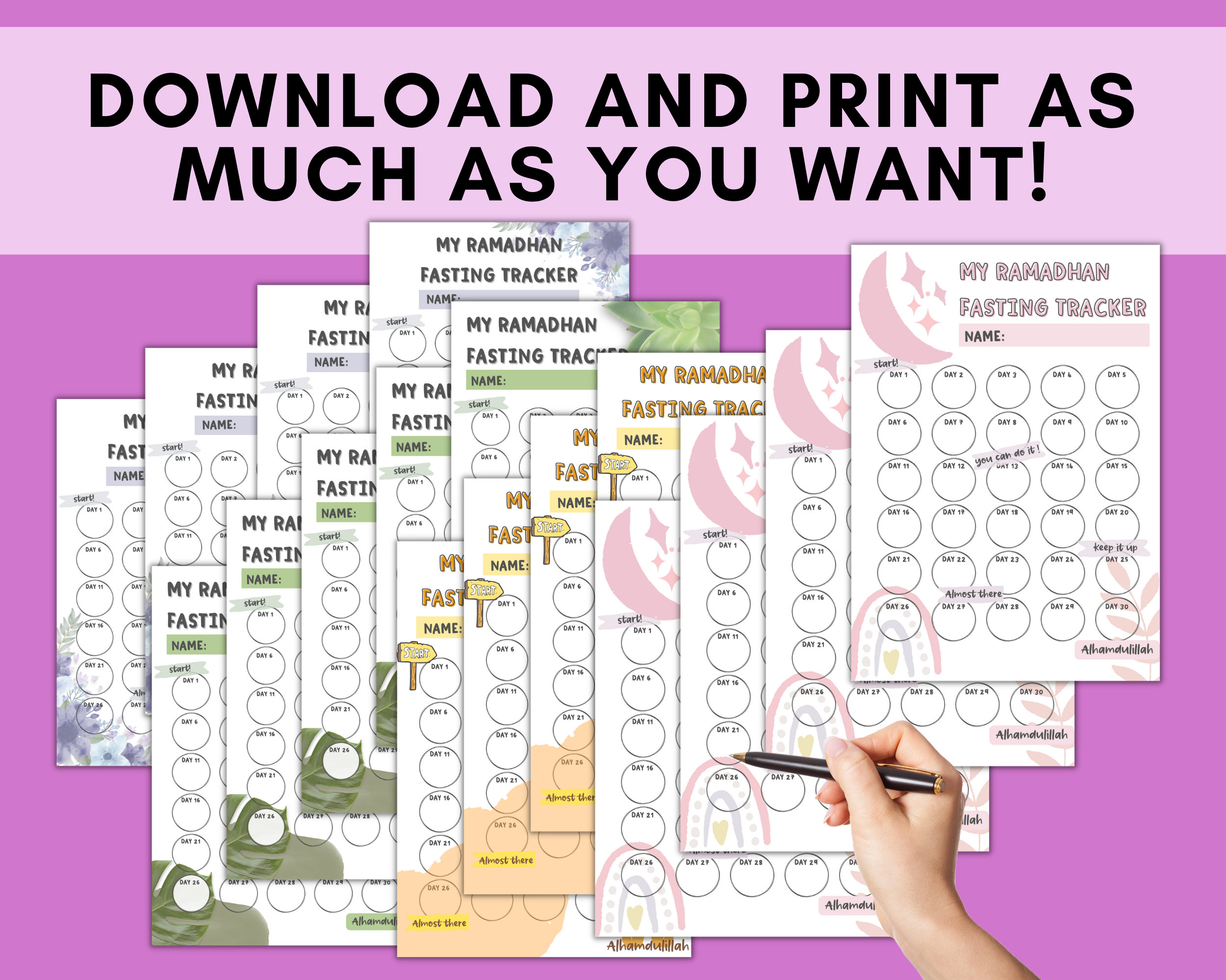 Printable Kids Ramadan Fasting Tracker BUNDLE Ramadan Activity With ...