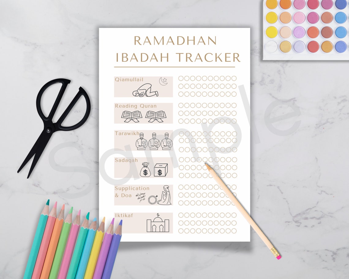 Printable Ramadan Ibadah Tracker Ramadan Activity With BONUS Quran ...