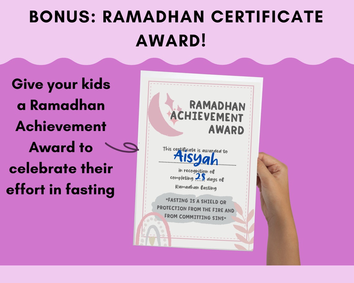 Printable Kids Ramadan Fasting Tracker Planning Ramadan Muslim Daily ...