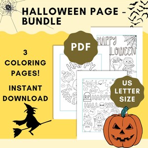BUNDLE Printable Halloween Kids Activity Sheet Coloring Pages Halloween ...