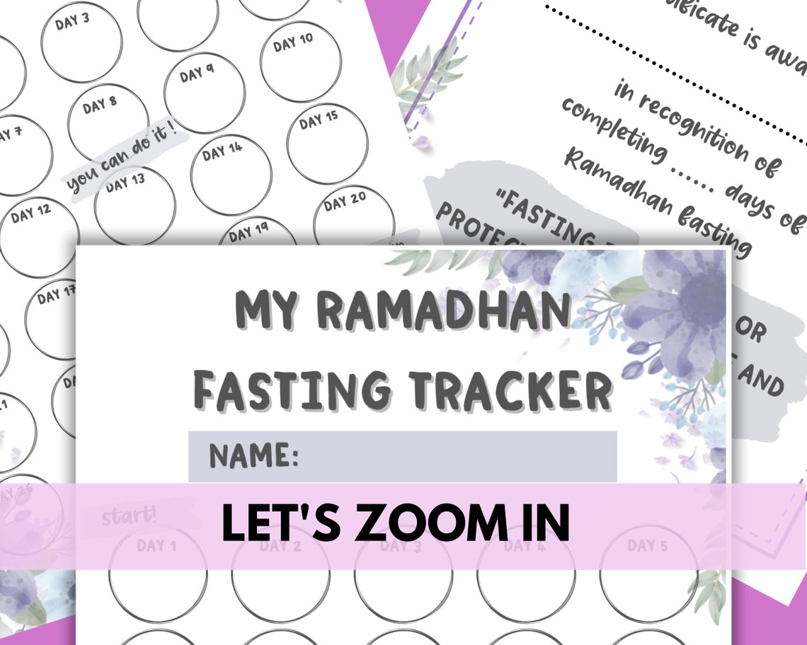 Kids Ramadan Fasting Tracker, Activity Planning, Goal Printable (PDF ...