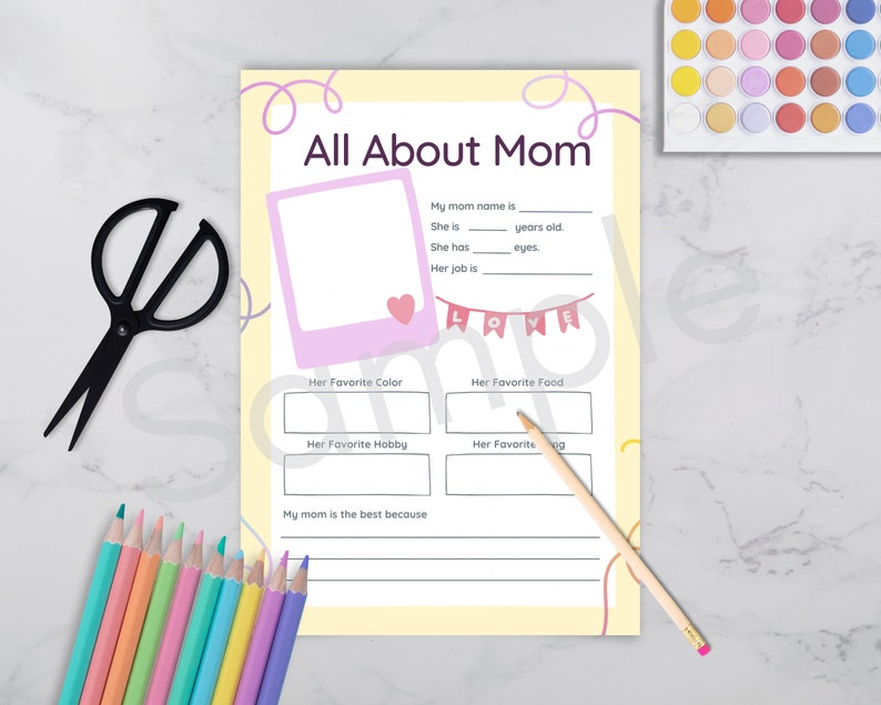 Printable Mothers Day Activity for Kids and Mom Worksheet All About Mom ...