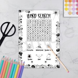 Printable Kids Activity Sheet Halloween Party Games Word Search ...