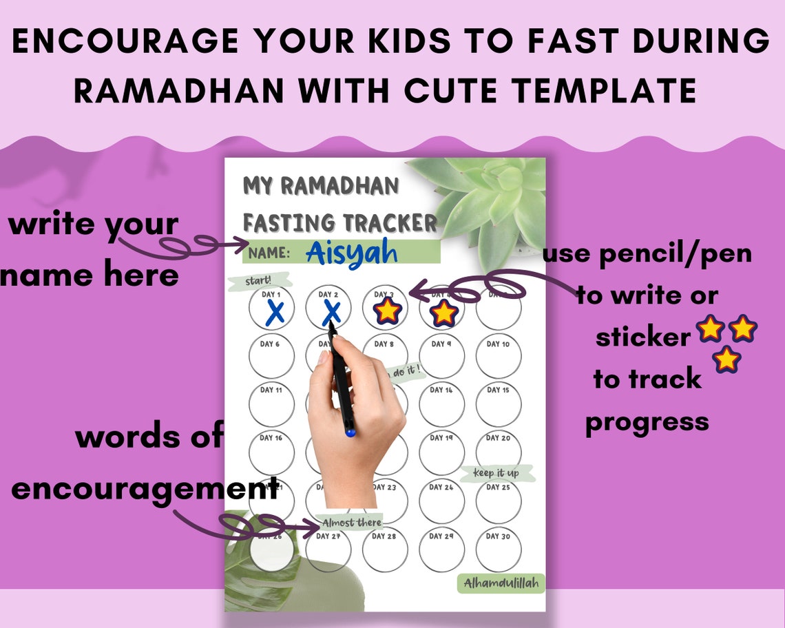 Printable Kids Ramadan Fasting Tracker BUNDLE Ramadan Activity With ...