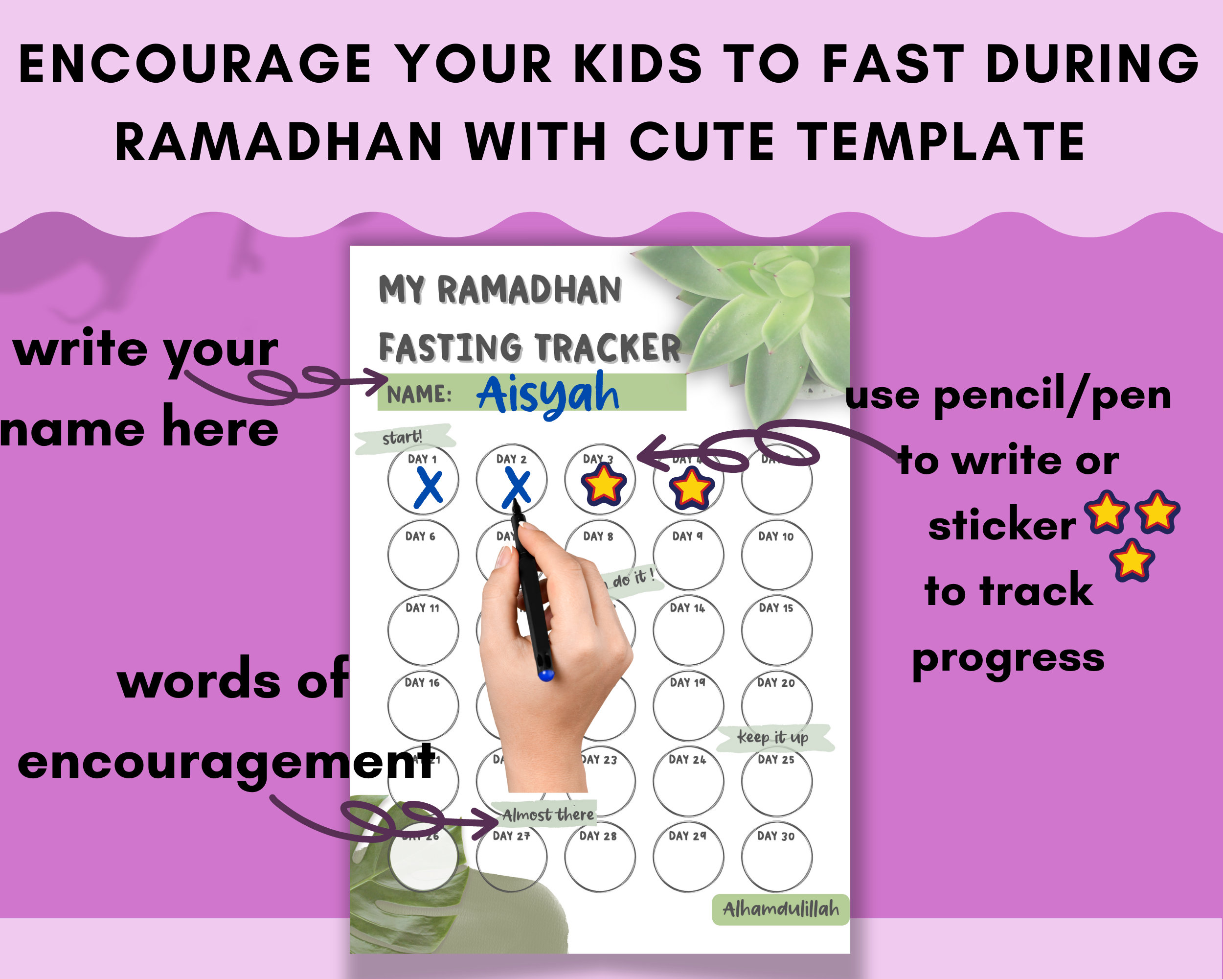 Printable Kids Ramadan Fasting Tracker BUNDLE Ramadan Activity With ...