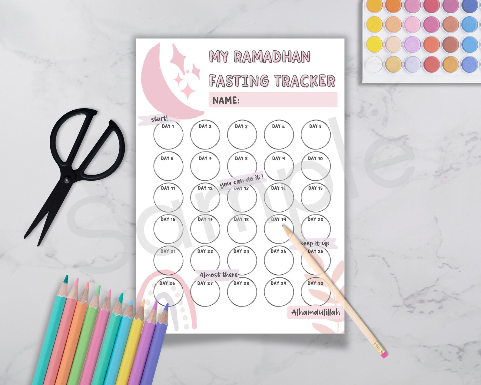 Printable Kids Ramadan Fasting Tracker Planning Ramadan Muslim Daily ...
