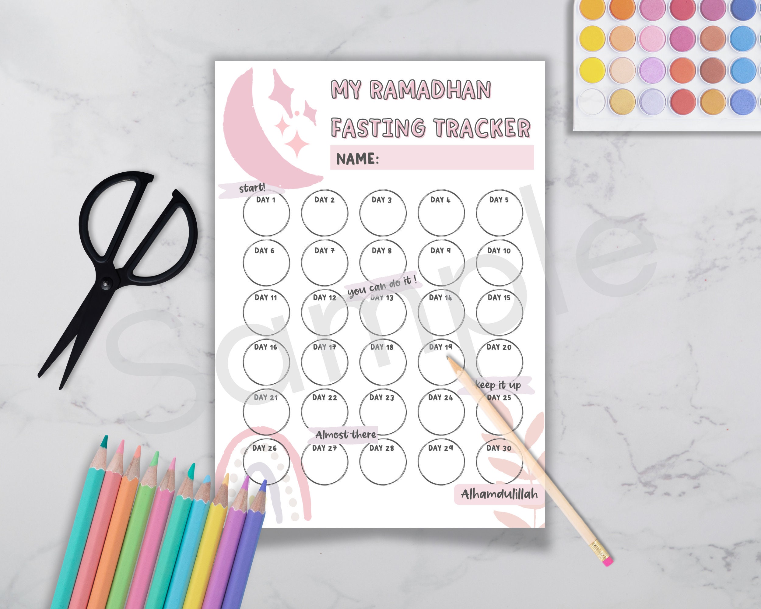 Printable Kids Ramadan Fasting Tracker Planning Ramadan Muslim Daily ...