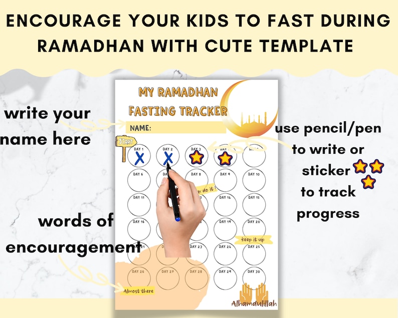 Printable Kids Ramadan Fasting Tracker Planning Ramadan Muslim Daily ...