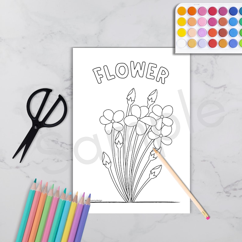 Printable Coloring Page Flower Coloring Sheet for Kids Activity Ideas ...