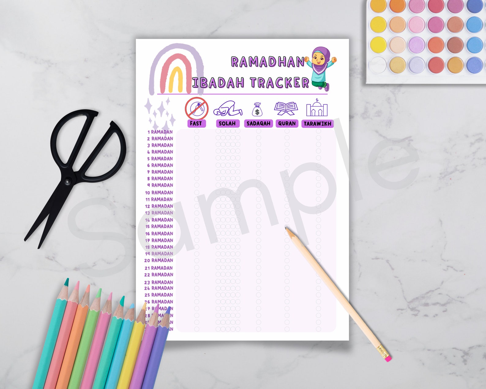 Printable Kids Ramadan Ibadah Tracker for Kids Activity Ramadan ...