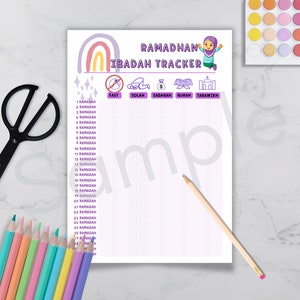 Printable Kids Ramadan Ibadah Tracker for Kids Activity Ramadan ...