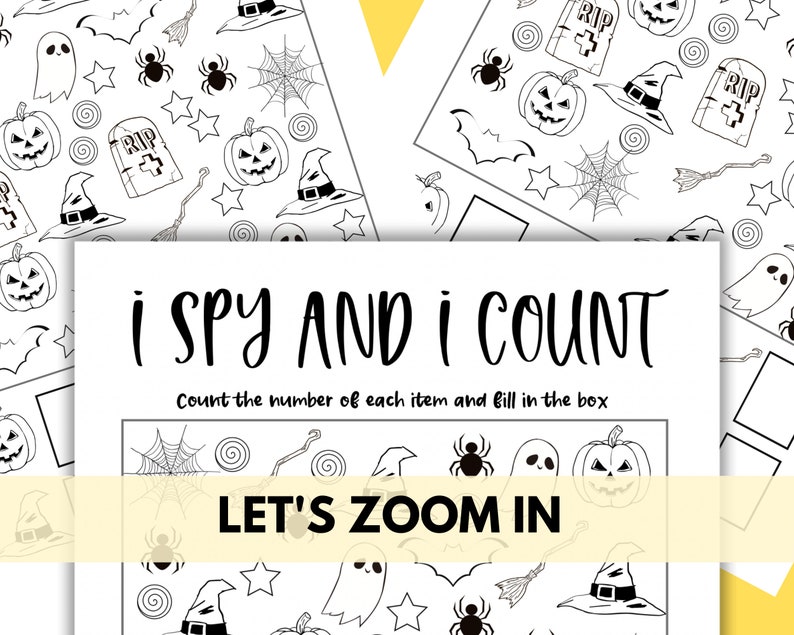 Printable Kids Activity Sheet I Spy and I Count Halloween - Etsy