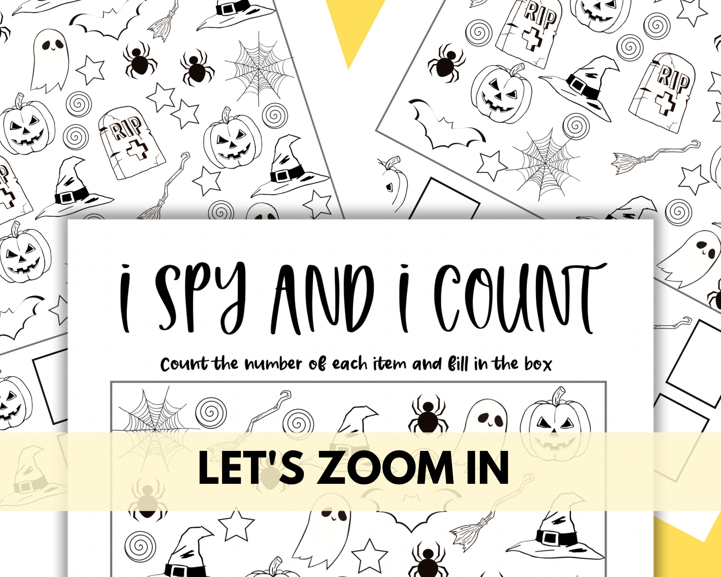 Printable Kids Activity Sheet I Spy and I Count Halloween - Etsy