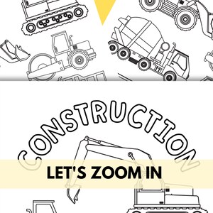 Printable Coloring Page Construction Vehicle Worksheet Learning for ...