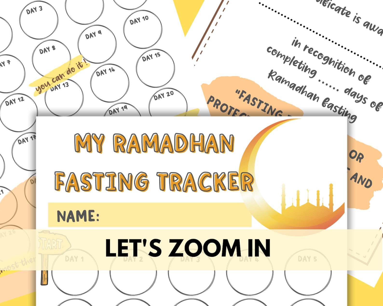 Printable Kids Ramadan Fasting Tracker Planning Ramadan Muslim Daily ...