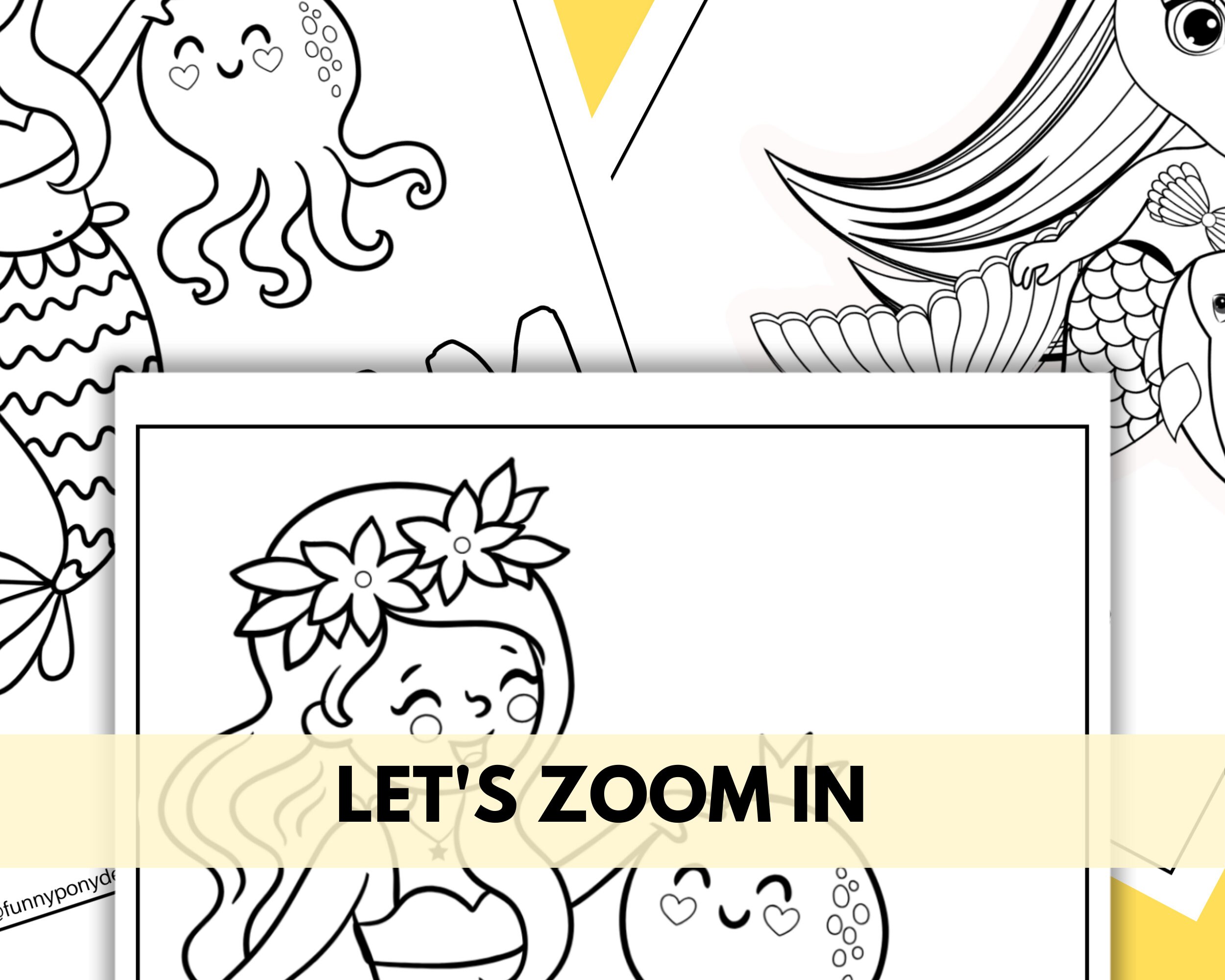 Printable Coloring Page Mermaid Positive Affirmation, Sea Animals ...