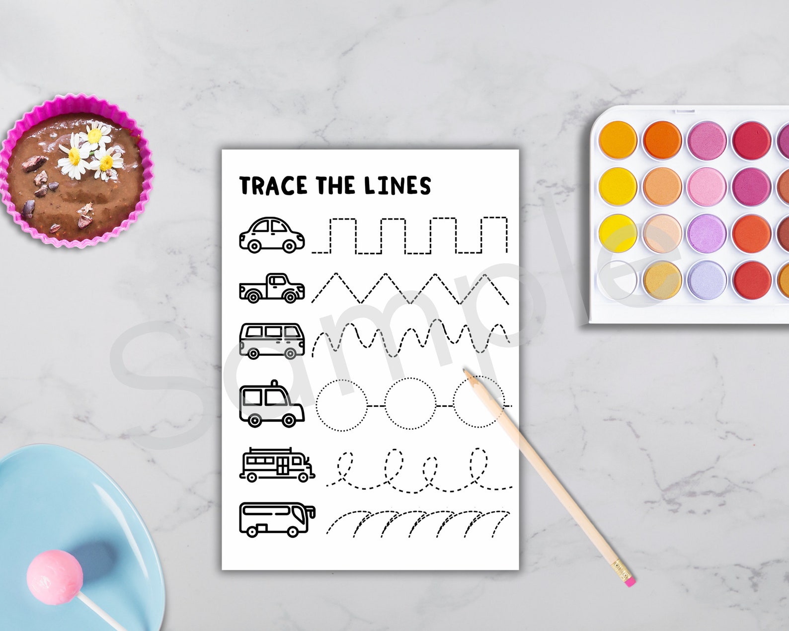 Printable Line Tracing Worksheet Kids Handwriting Exercise Printable ...