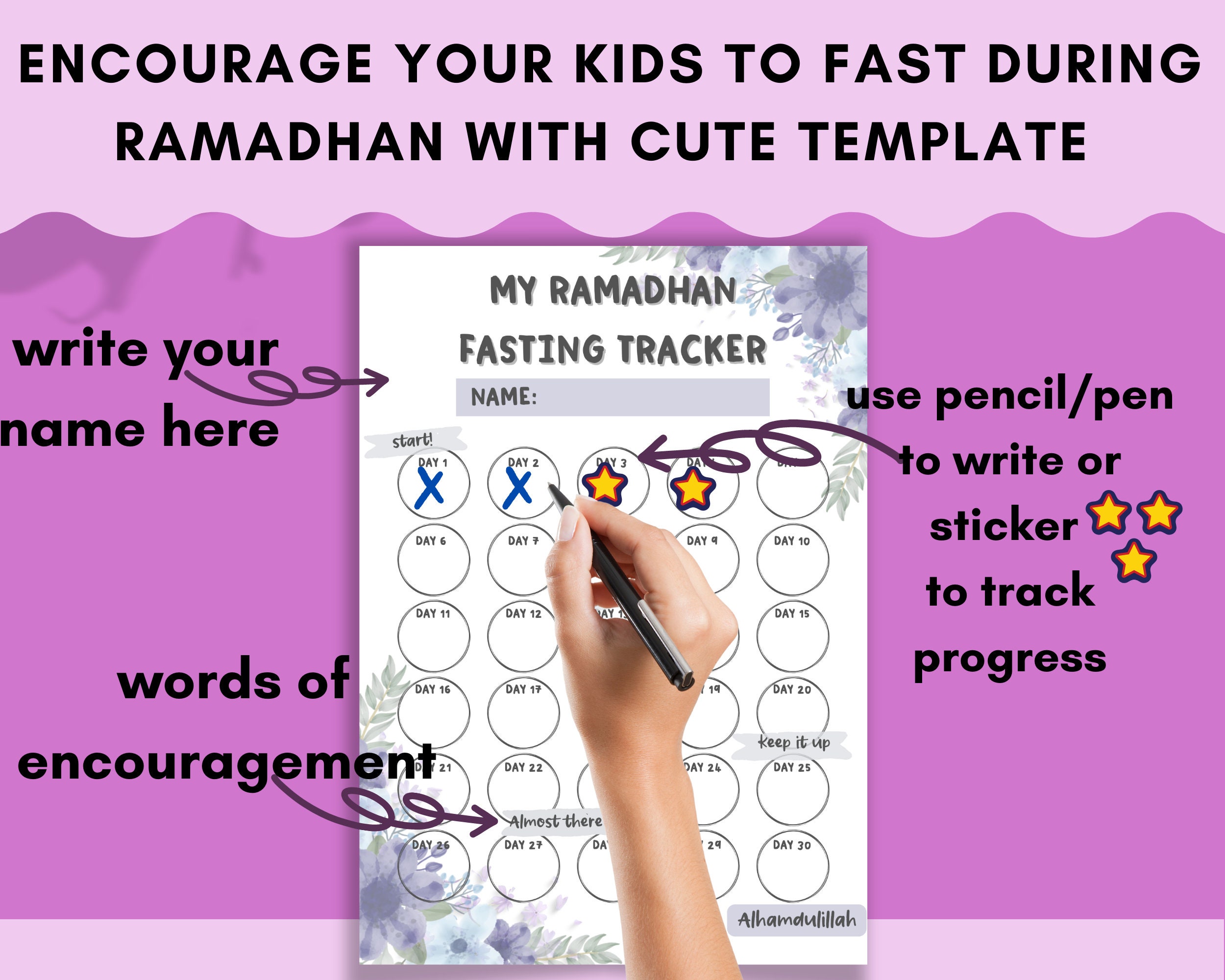 Printable Kids Ramadan Fasting Tracker for Kids Activity Ideas in ...