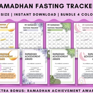 Printable Kids Ramadan Fasting Tracker BUNDLE Ramadan Activity With ...