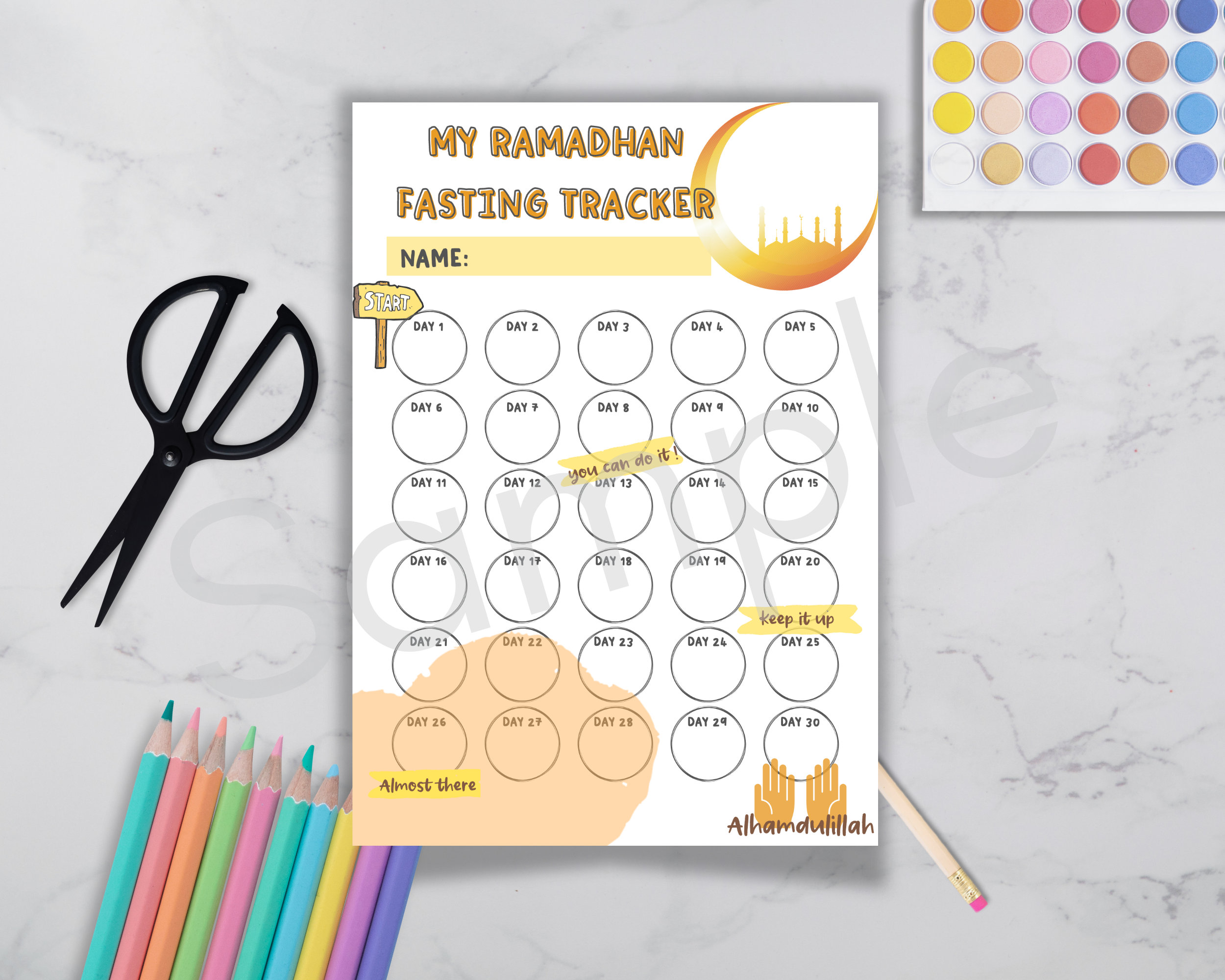 Printable Kids Ramadan Fasting Tracker Planning Ramadan Muslim Daily ...