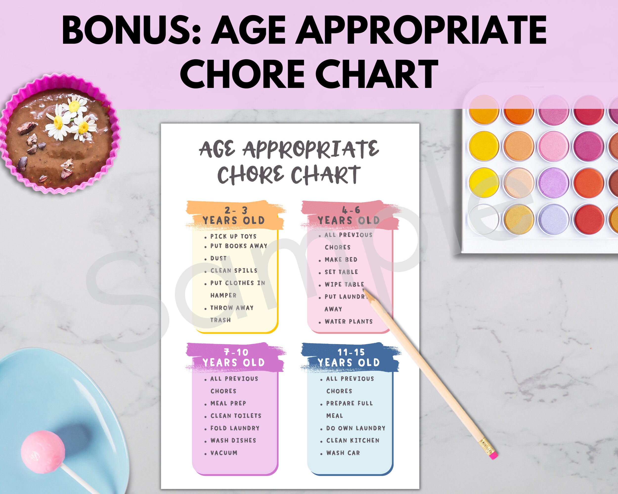 Printable Kids Chore Chart Chore Tracking Chart, Printable Chores, Responsibility Chart, Chart ...