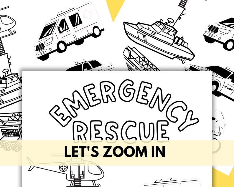 Printable Coloring Page Emergency Rescue for Kids Activities Learning ...