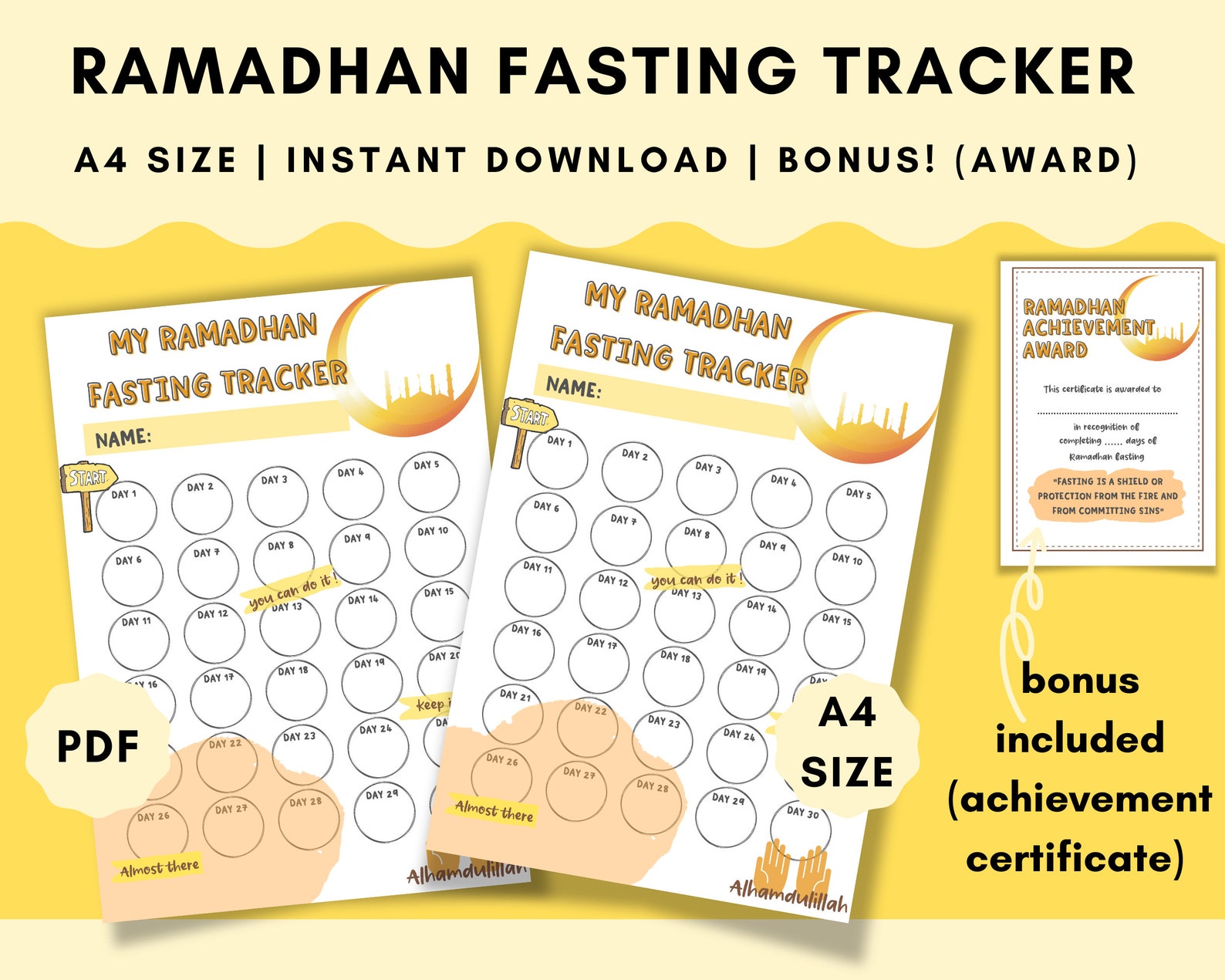Printable Kids Ramadan Fasting Tracker Planning Ramadan Muslim Daily ...