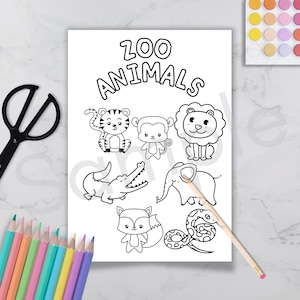 Printable Coloring Page Zoo Animal for Toddler Learning Activities ...