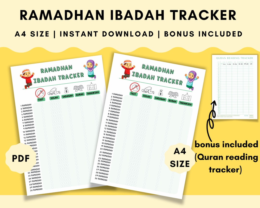 Printable Kids Ramadan Ibadah Tracker for Kids Activity Learning ...