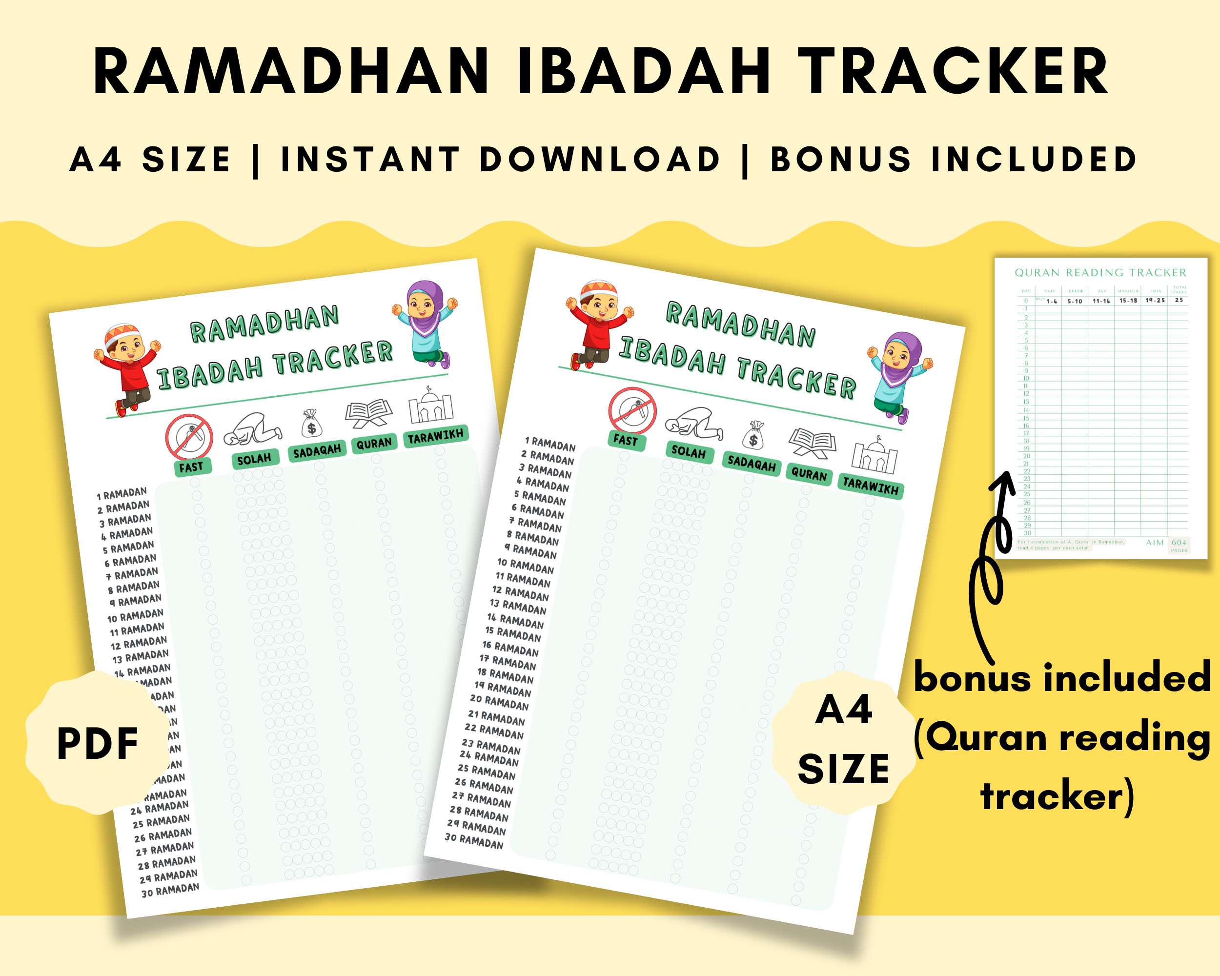 Printable Kids Ramadan Ibadah Tracker for Kids Activity Learning ...