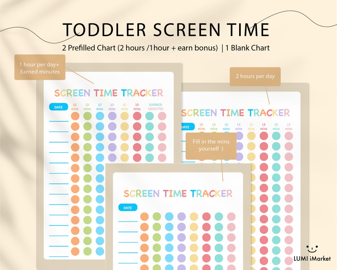 Toddler Screen Time Chart | Daily Screen Time | Screen Time Planner ...