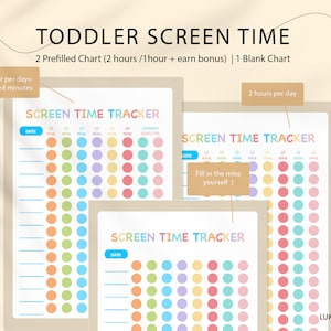 Toddler Screen Time Chart | Daily Screen Time | Screen Time Planner ...