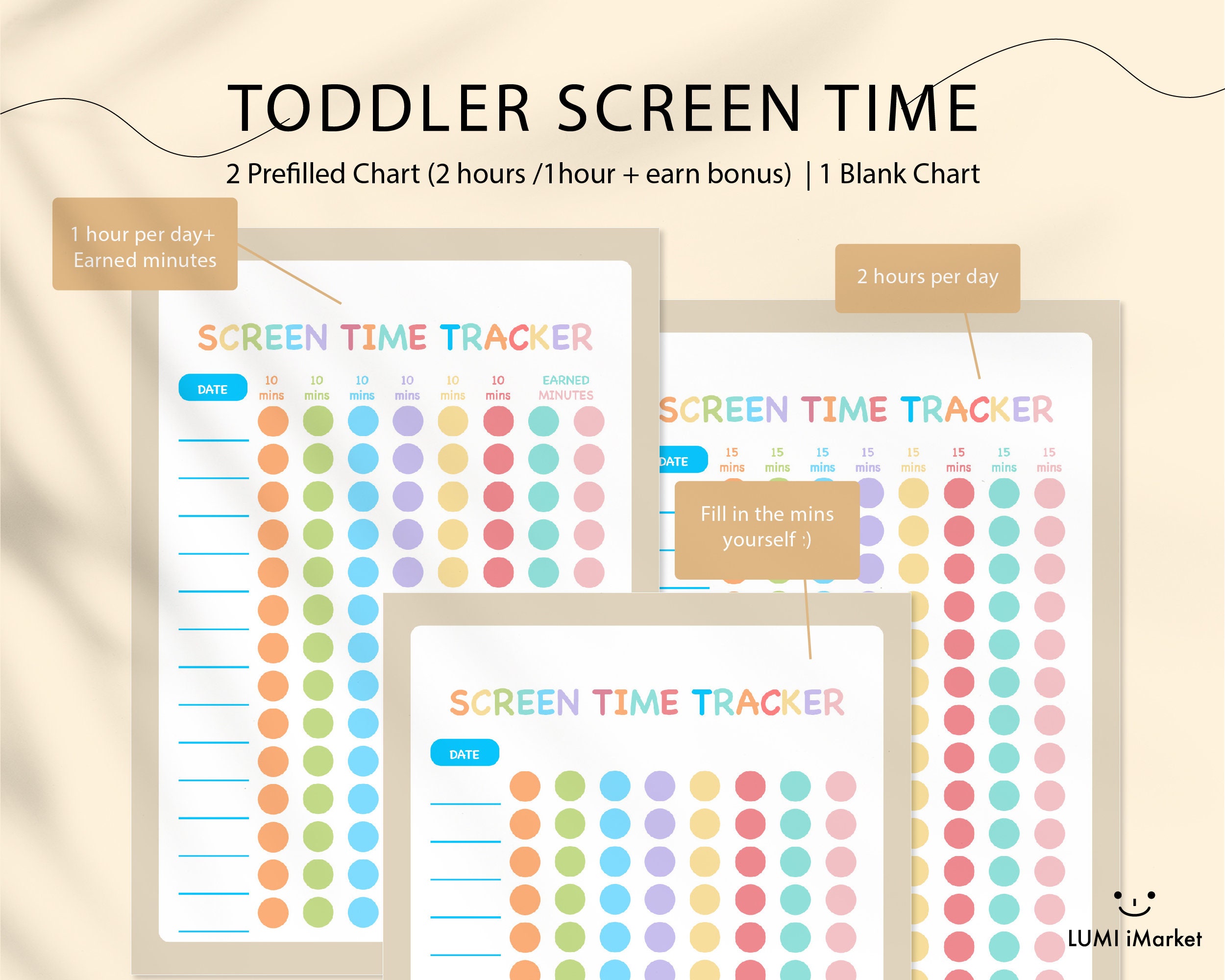 Toddler Screen Time Chart | Daily Screen Time | Screen Time Planner ...