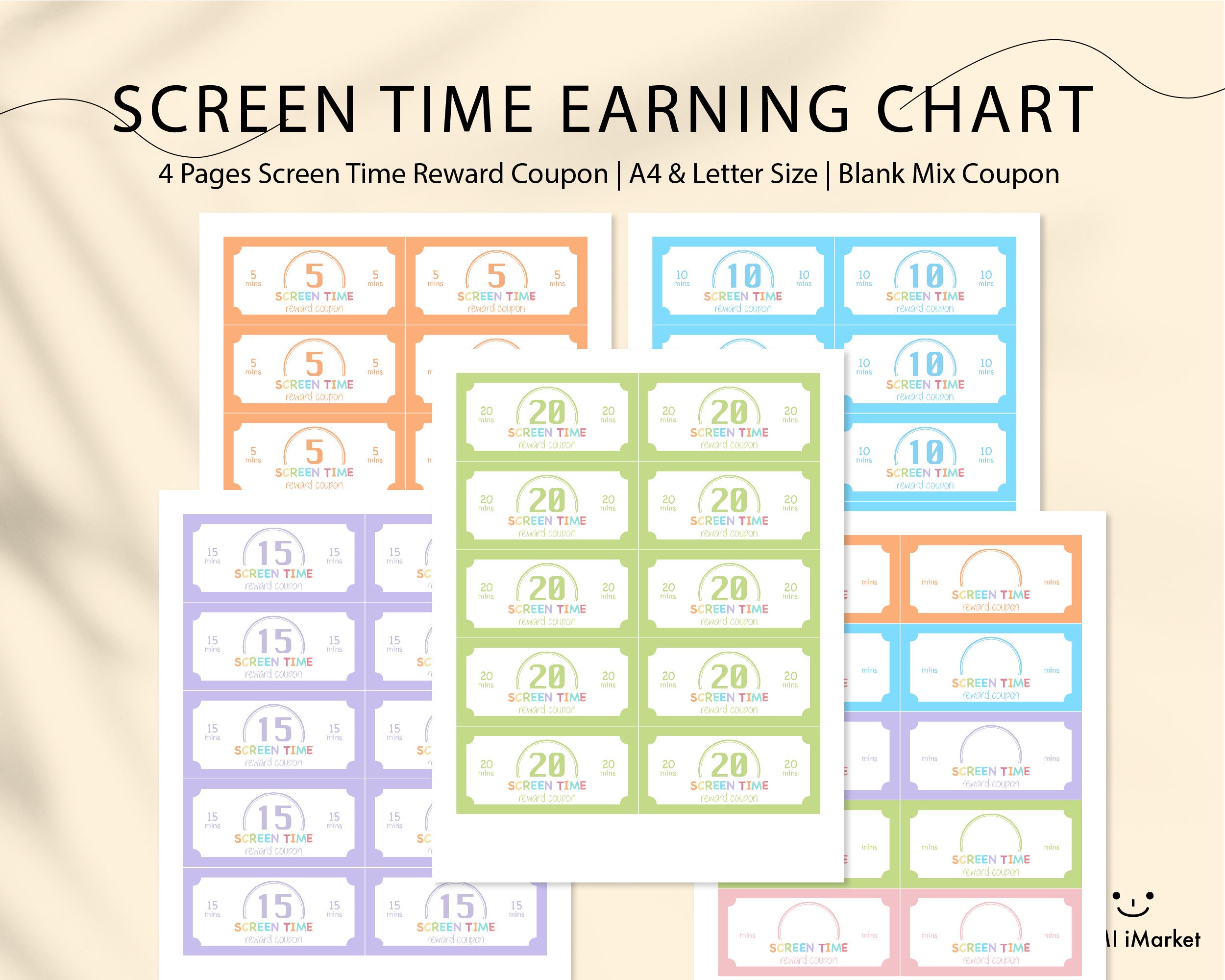 Screen Time Chart Checklist | Daily Screen Time Schedule | Summer ...