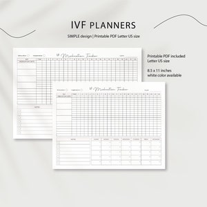 IVF Medication Tracker | Printable IVF Planner | Symptoms Daily Log ...